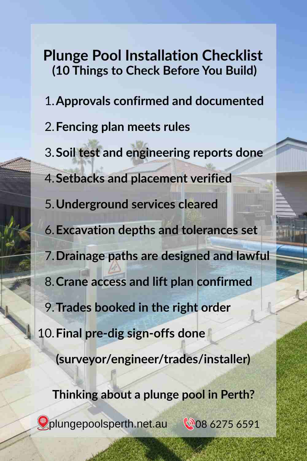 Plunge Pool Installation Checklist (Before You Build)